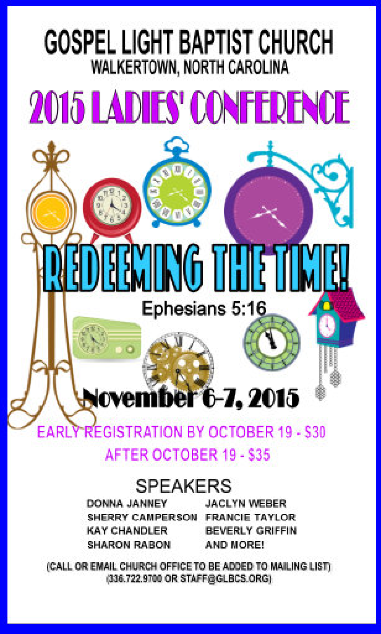 Ladies Conference November 6-7, 2015 | Bible Baptist Church